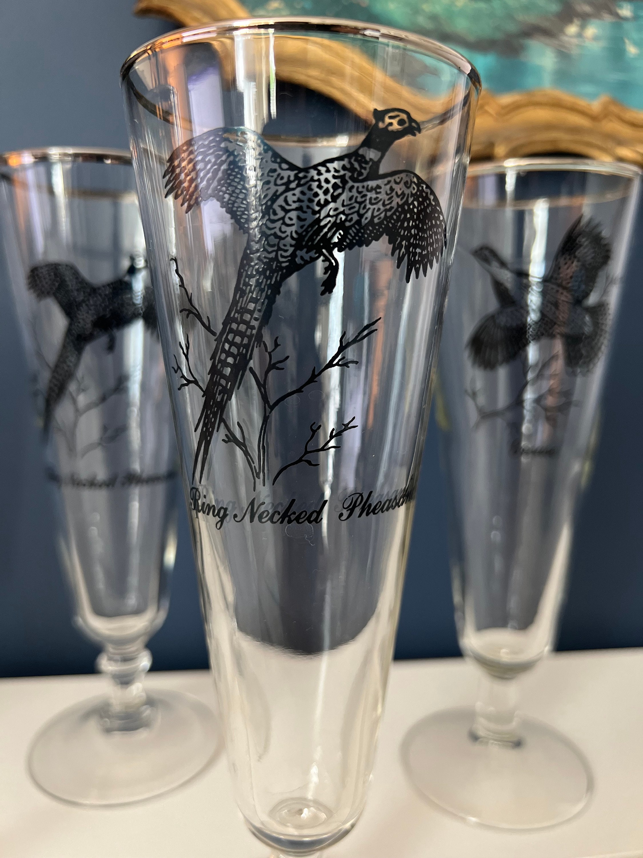 Set of 7 Vintage Federal Glass Wild Bird Drinking Glasses - Etsy