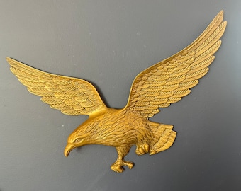 Vintage KOREAN BRASS Eagle Hawk Wall Mount, 18-1/2" W Metal Bird ...