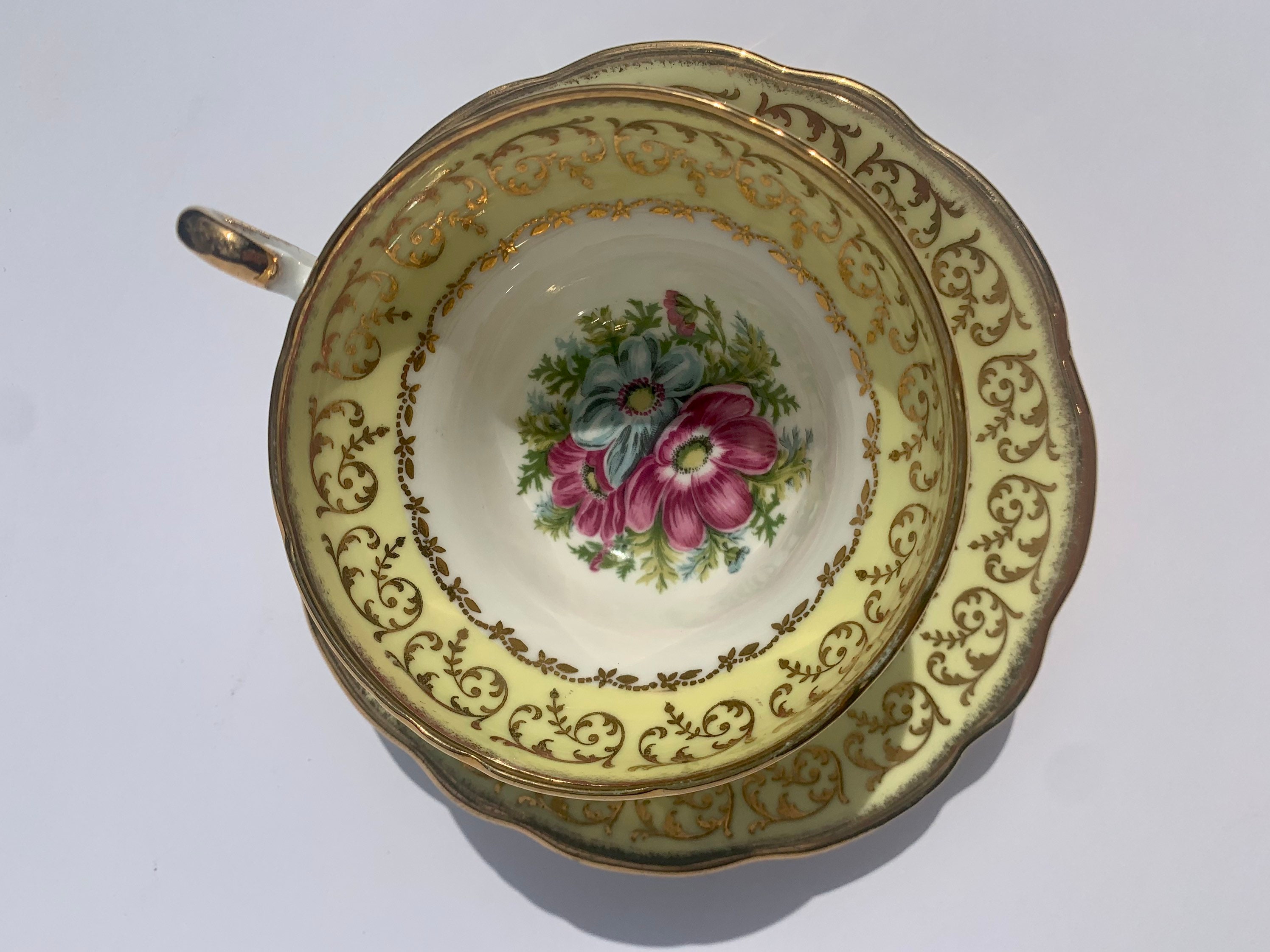 Vintage EB Foley Yellow and Gold Teacup - Etsy