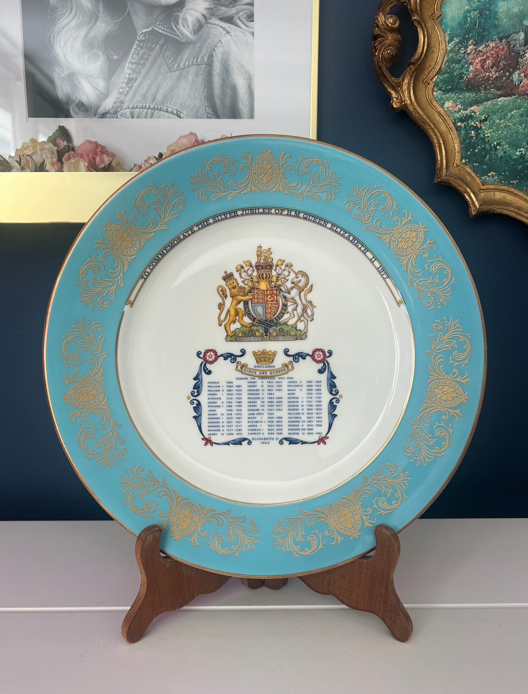 Queen Elizabeth Ll Silver Jubilee Plate by Aynsley - Etsy
