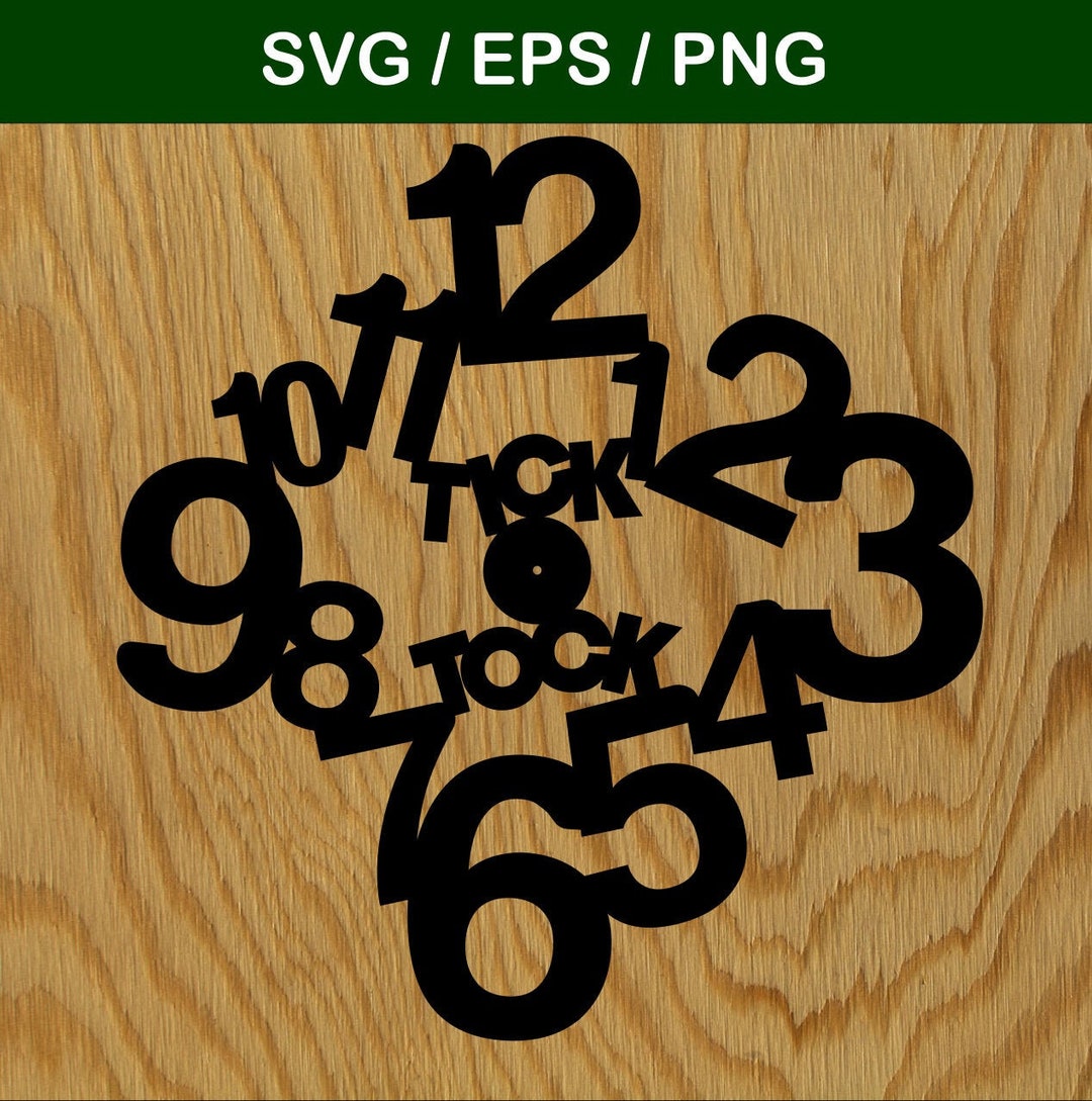 Tick Tock Clock Commercial Use Laser Cut Vector Files for - Etsy