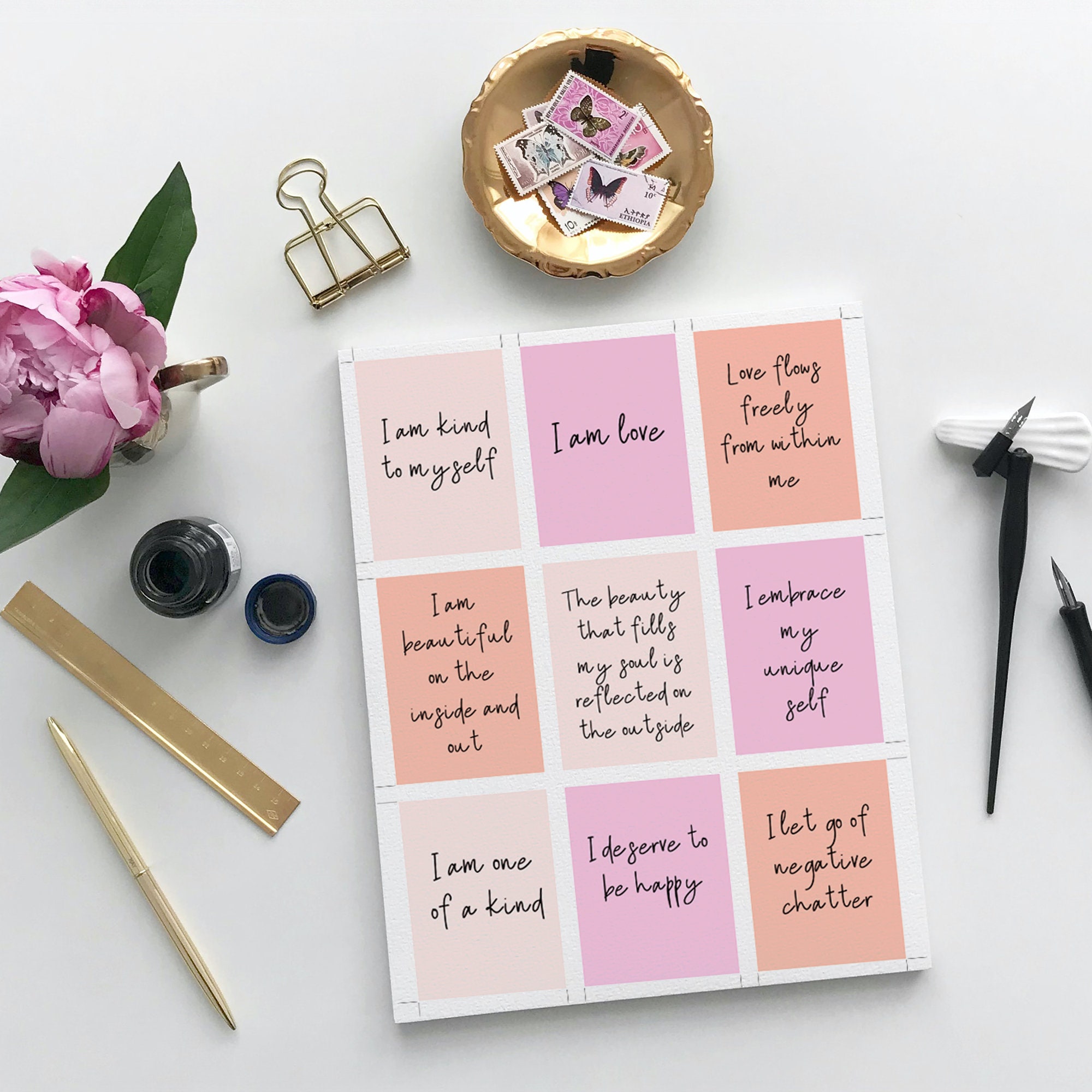 63 Daily Affirmation Cards for Self-love, Affirmation Cards, Self Help ...