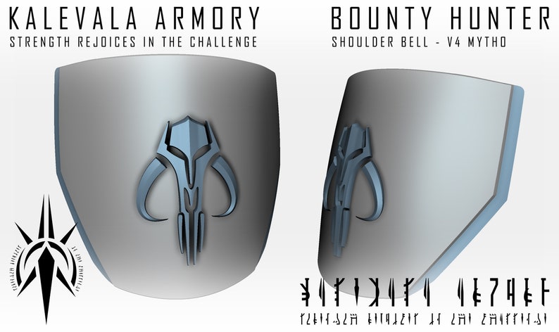 Kalevala Armory Bounty Hunter Shoulder Bell V4 Mythosaur - STL File - Etsy