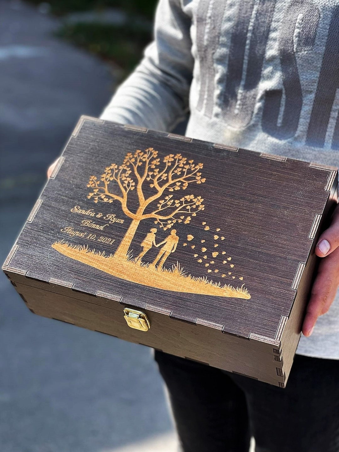 Personalized Engraved Gift Box, Wood Memory Box, Birthday Keepsake ...