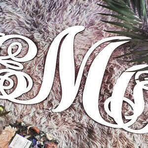 Personalized Wooden Monogram for Weddings and Home. Elegant Wooden ...