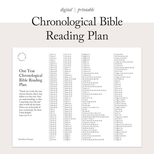 2024 Bible Reading Plan Chronological - Etsy