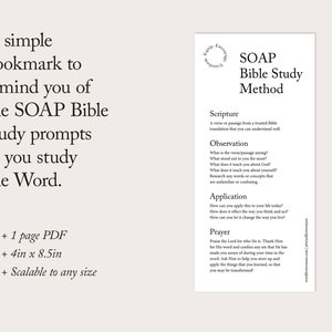 SOAP Bible Study Bookmark | Bible Study Tools | SOAP Bible Study Method ...