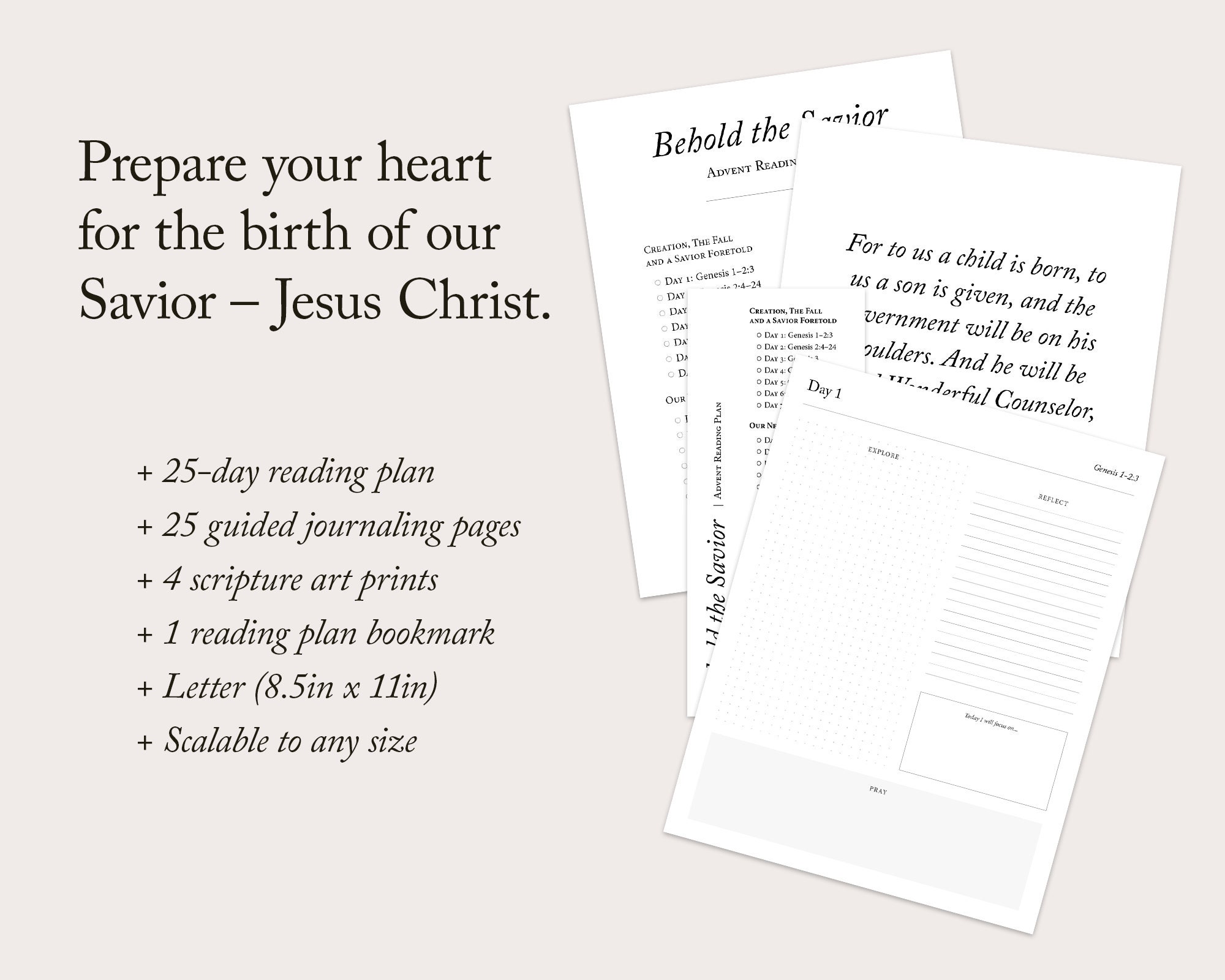 Advent Bible Reading Plan + Journal | Scripture Study | Christmas Bible ...