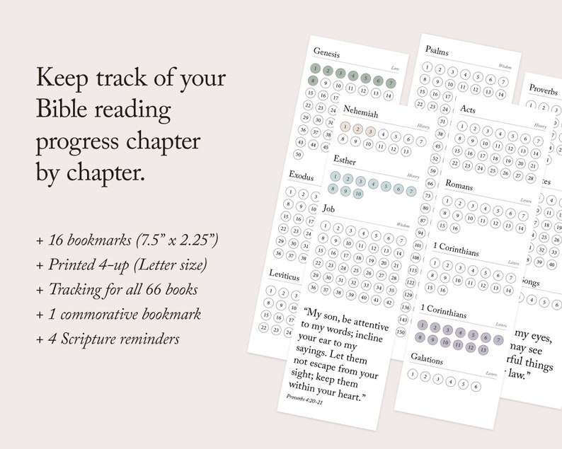 Bible Reading Bookmark | 66 Books | Bible Reading Tracker | Bible ...