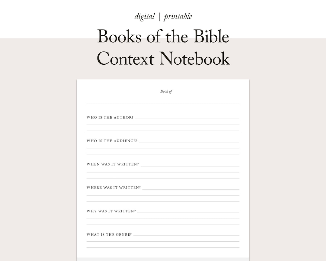 Books of the Bible Context Notebook Faith Journal - Etsy