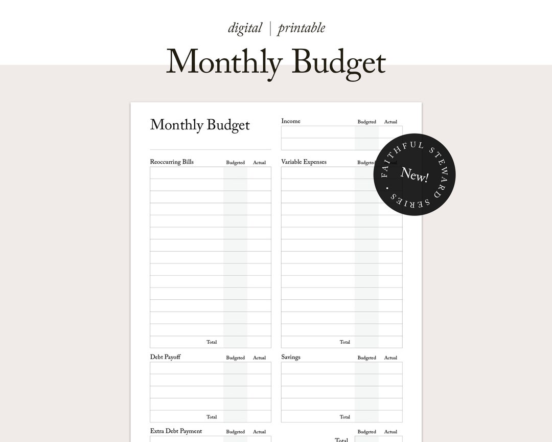 Monthly Budget Planner | Christian Budgeting Template | Financial ...