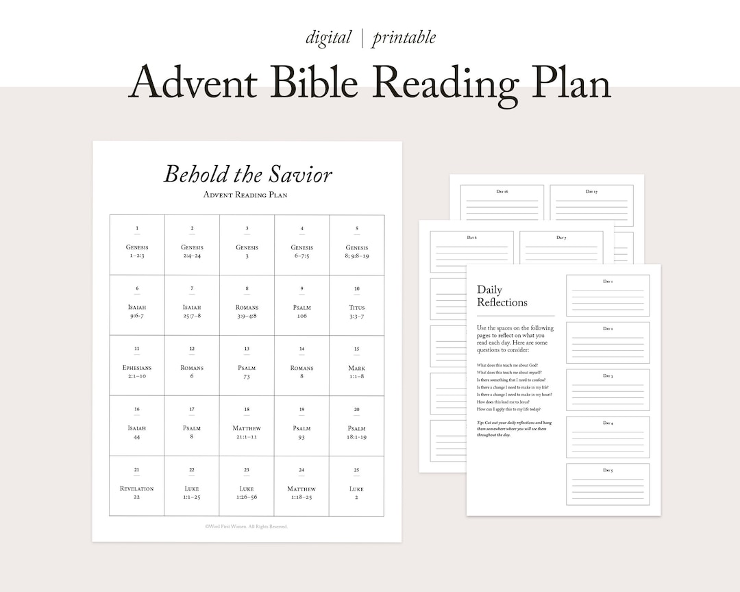 Advent Bible Reading Calendar | Scripture Study | Christmas Bible Study ...
