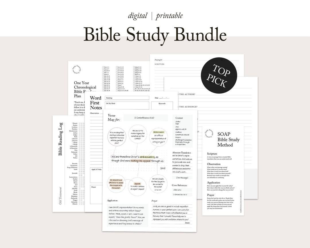 Bible Study Bundle | One Year Bible Reading Plan | SOAP Bible Study ...