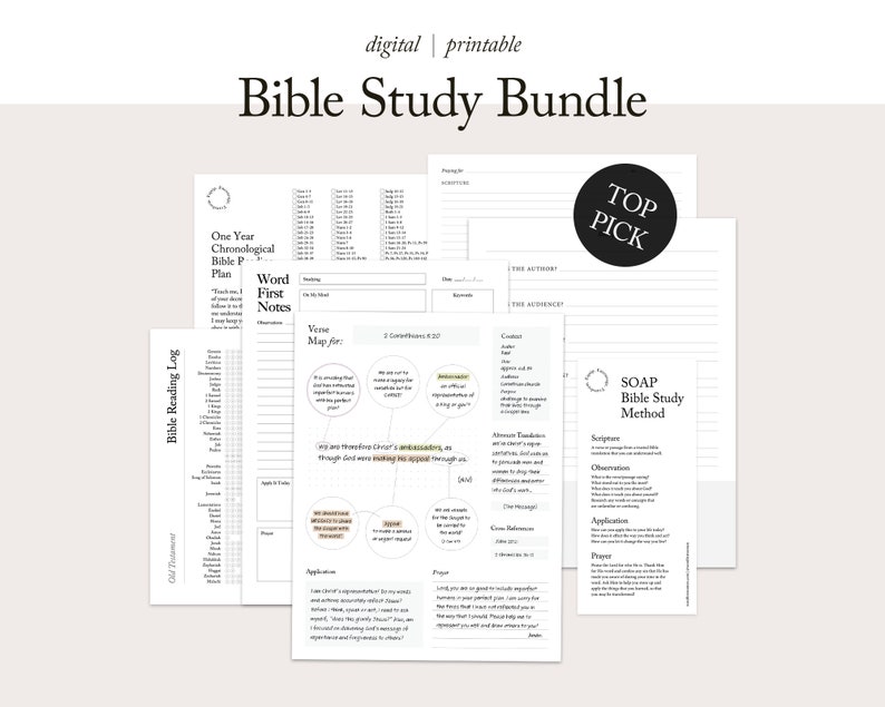 Bible Study Bundle | One Year Bible Reading Plan | SOAP Bible Study ...