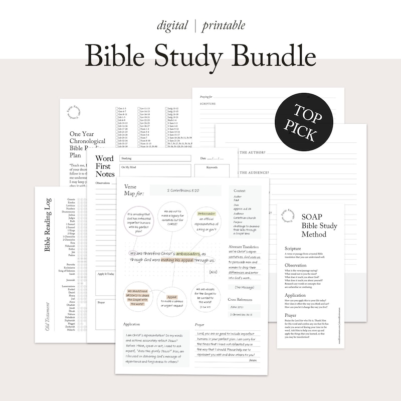 One Year Bible Study Plan - Etsy