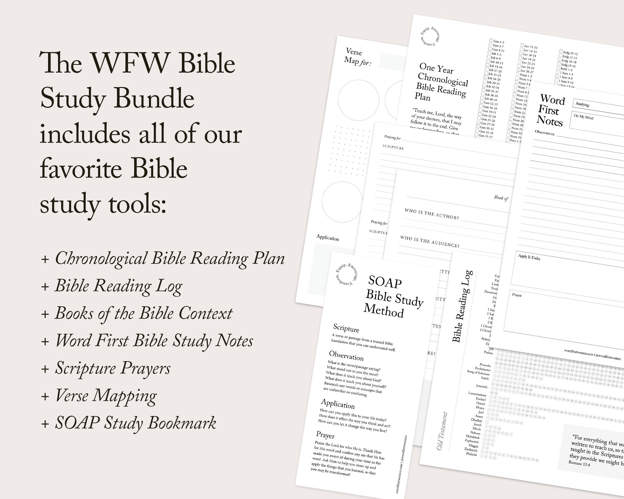 Bible Study Bundle | One Year Bible Reading Plan | SOAP Bible Study ...
