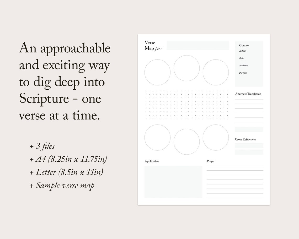 Bible Verse Mapping Template A4 & Letter Size Printable - Etsy