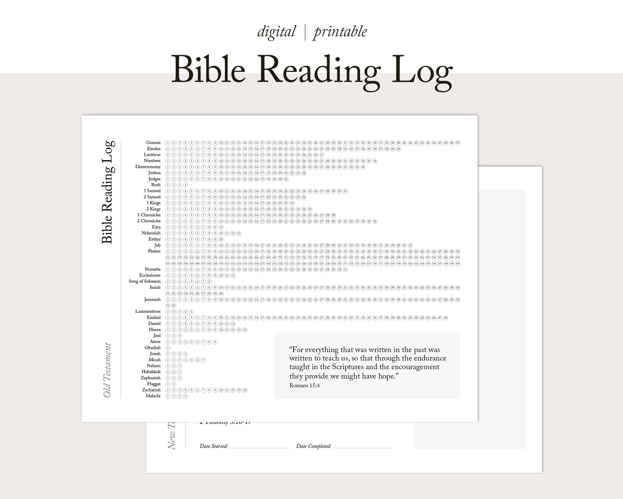 Bible Reading Log | Bible Reading Tracker | Bible Study Plan ...