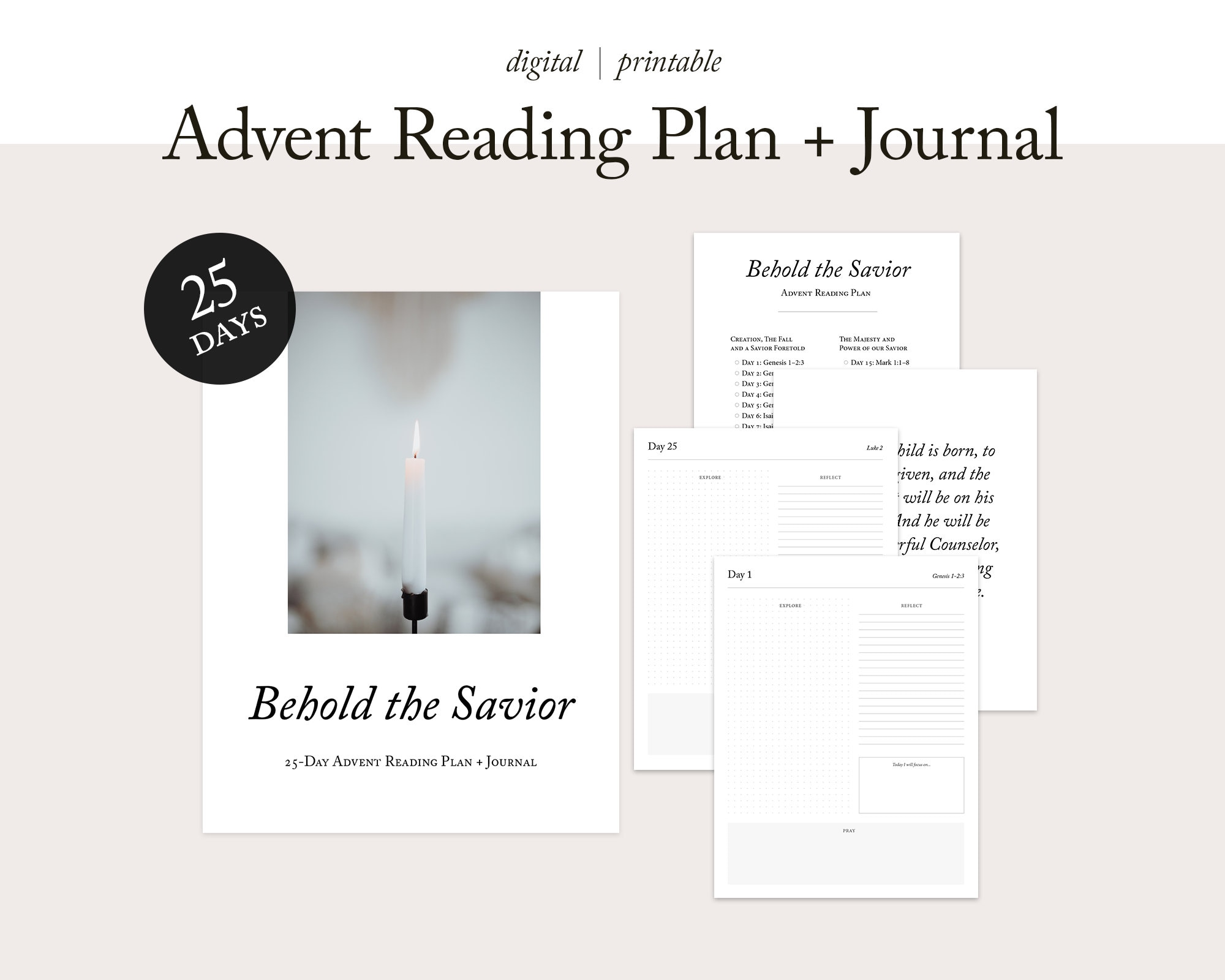 Advent Bible Reading Plan + Journal | Scripture Study | Christmas Bible ...