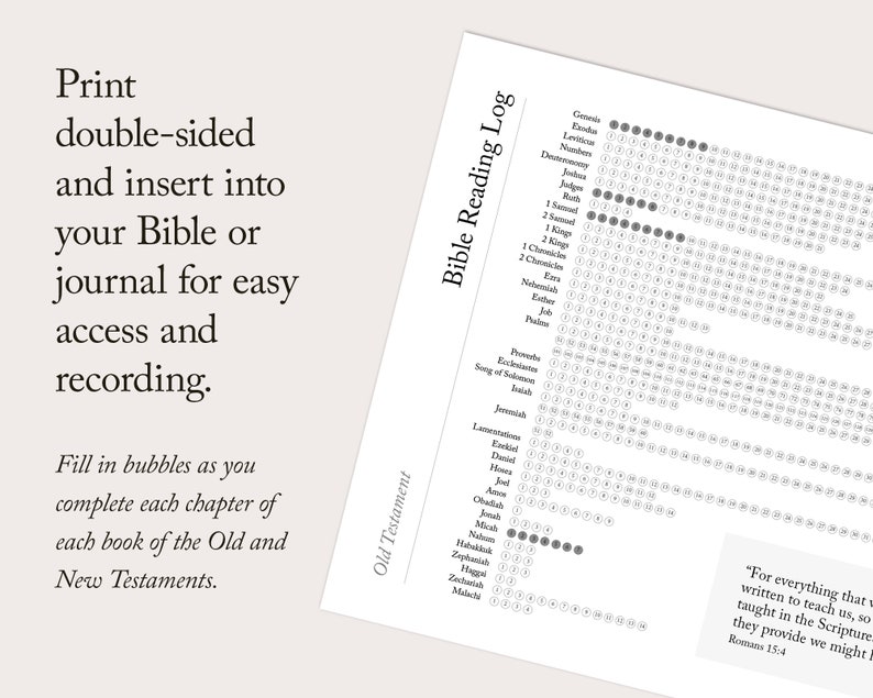 Bible Reading Log | Bible Reading Tracker | Bible Study Plan ...