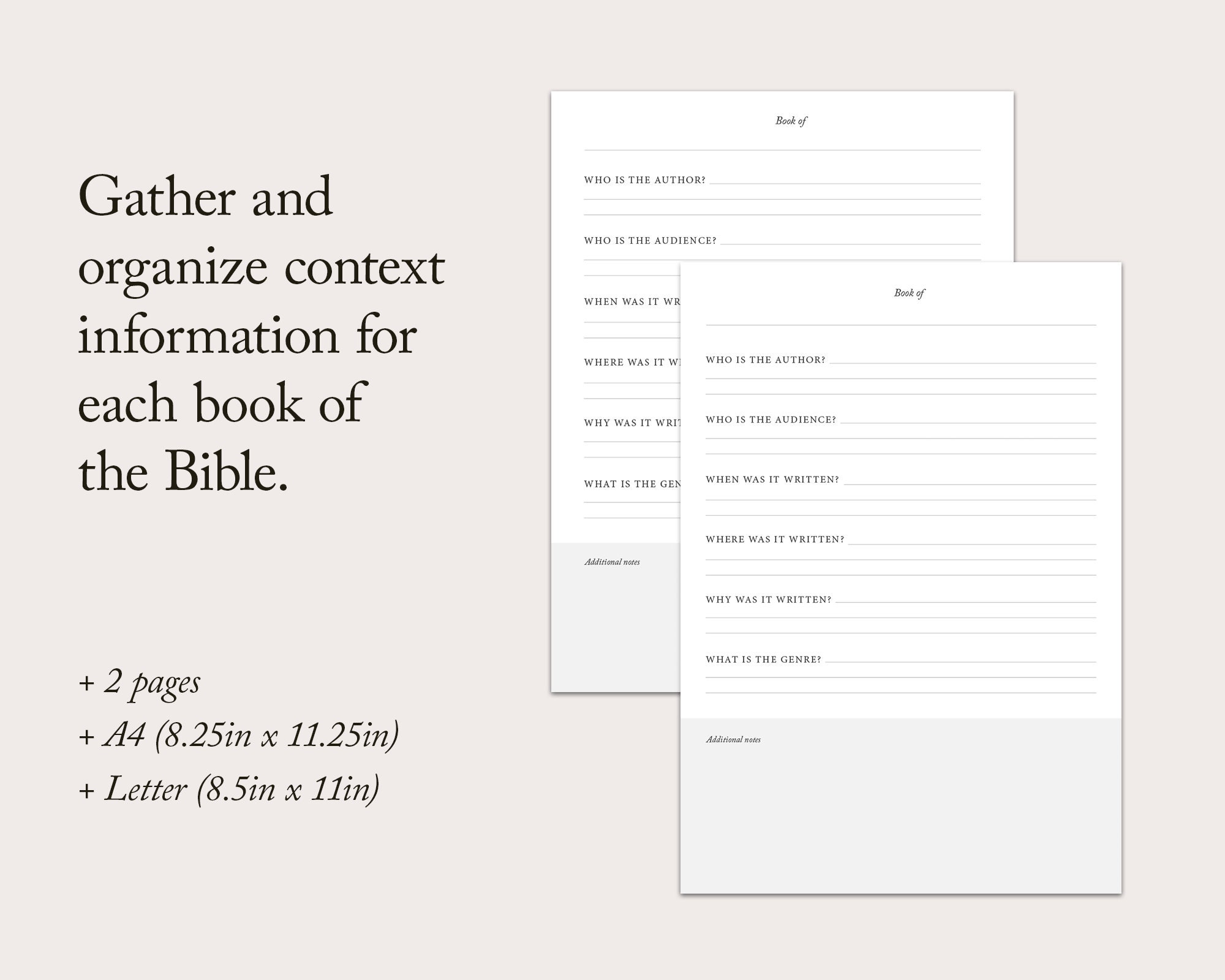 Books of the Bible Context Notebook | Faith Journal | Christian Planner ...