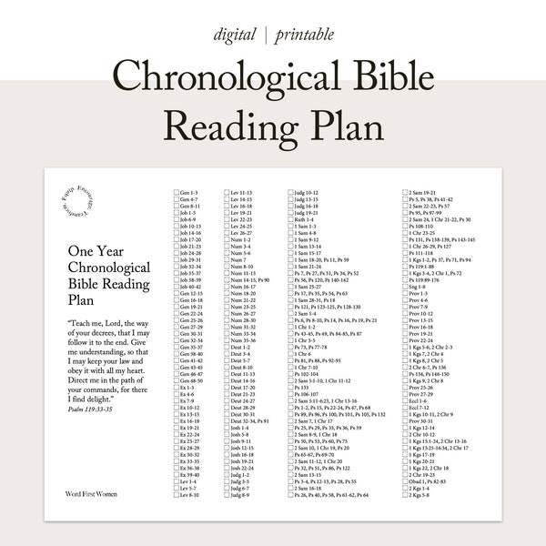 One Year Chronological Bible Plan Etsy