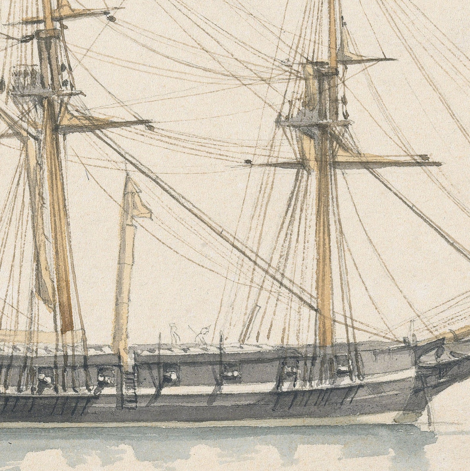 Brigantine | Digital Printable Art | Vintage Nautical Sailboat Seascape ...