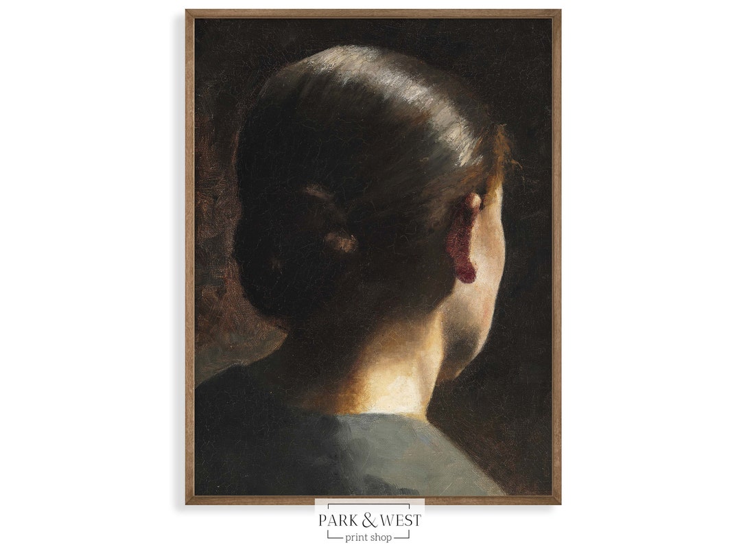 Portrait of Anna | Digital Printable Art | Moody Vintage Portrait of a ...