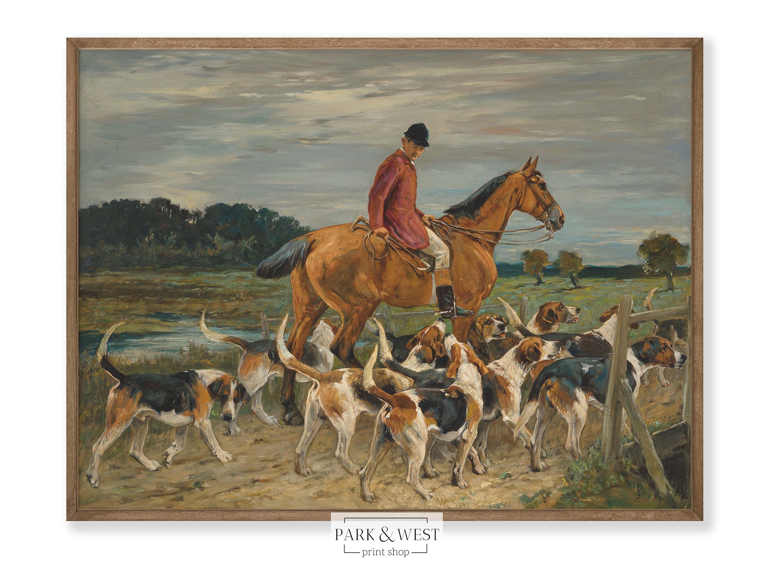 Out With the Hounds Digital Printable Art Vintage English Hunting ...