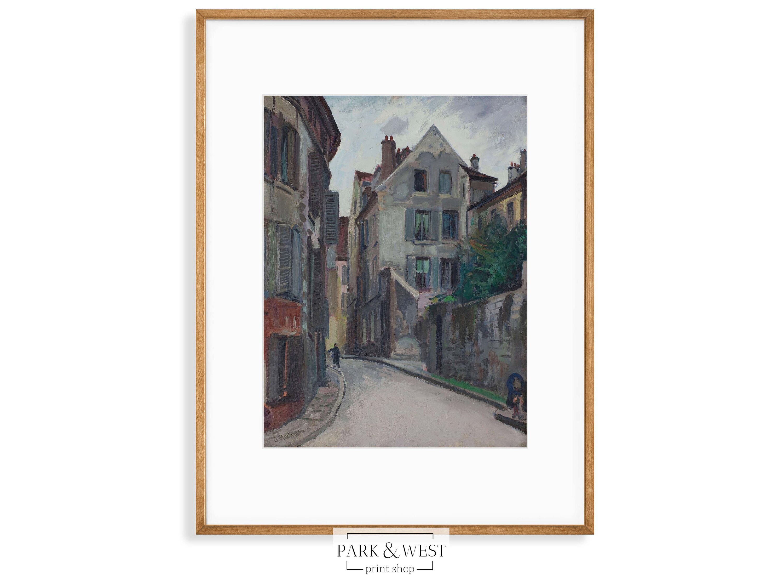 Vintage City Lane Painting | Digital Printable Art | Antique Cityscape ...