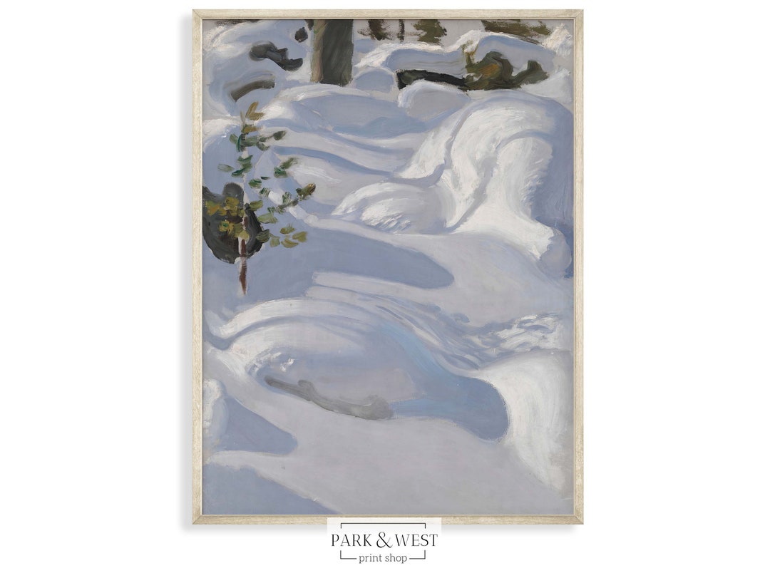 Snowdrift | Digital Printable Art | Vintage Winter Snowy Landscape ...