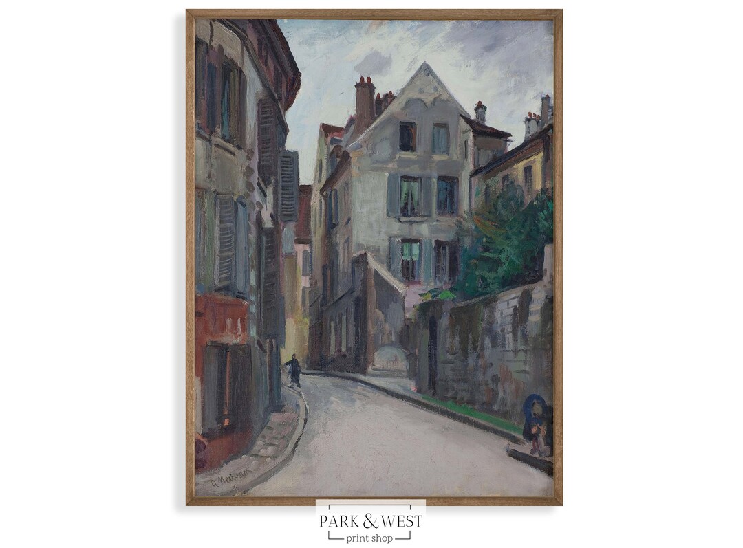 Vintage City Lane Painting | Digital Printable Art | Antique Cityscape ...