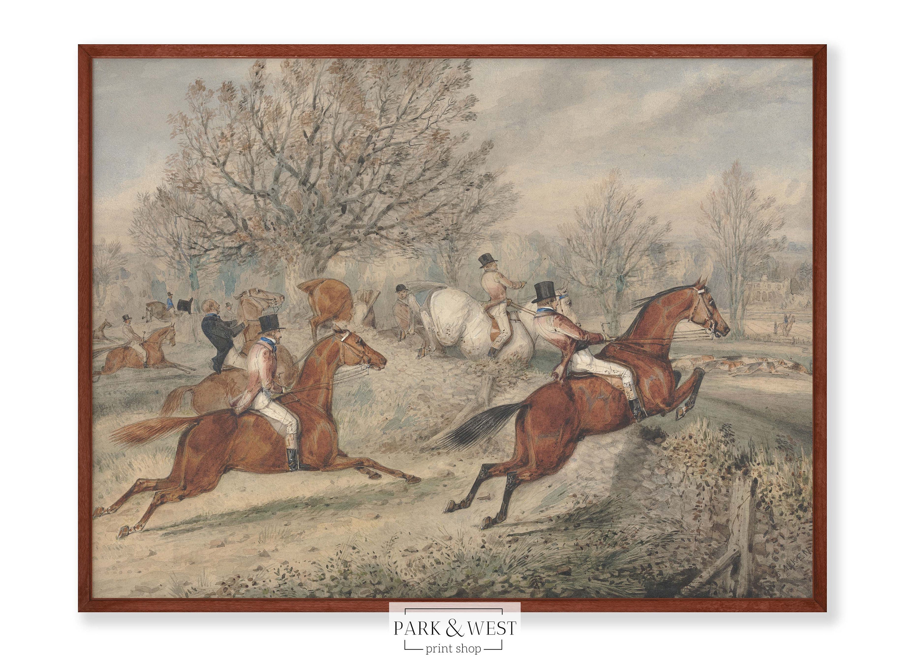 Stag Hunt No. 1 Digital Printable Art Antique English Hunting Art ...