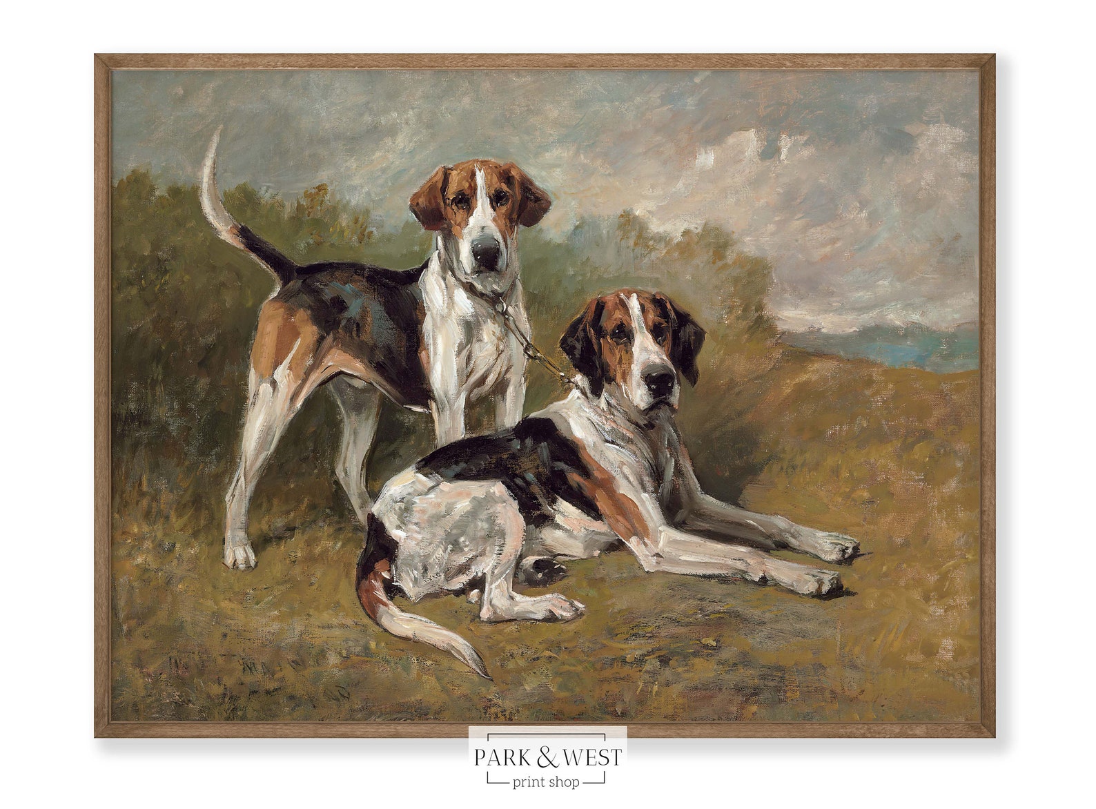 Two Hounds Vintage Digital Printable Art Antique British - Etsy