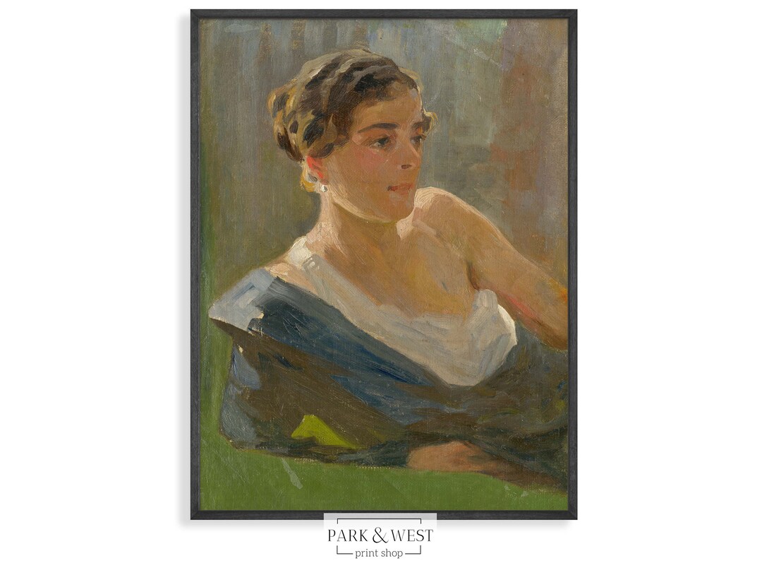 Portrait of a Lady Reclining | Vintage Female Oil Portrait | Digital ...