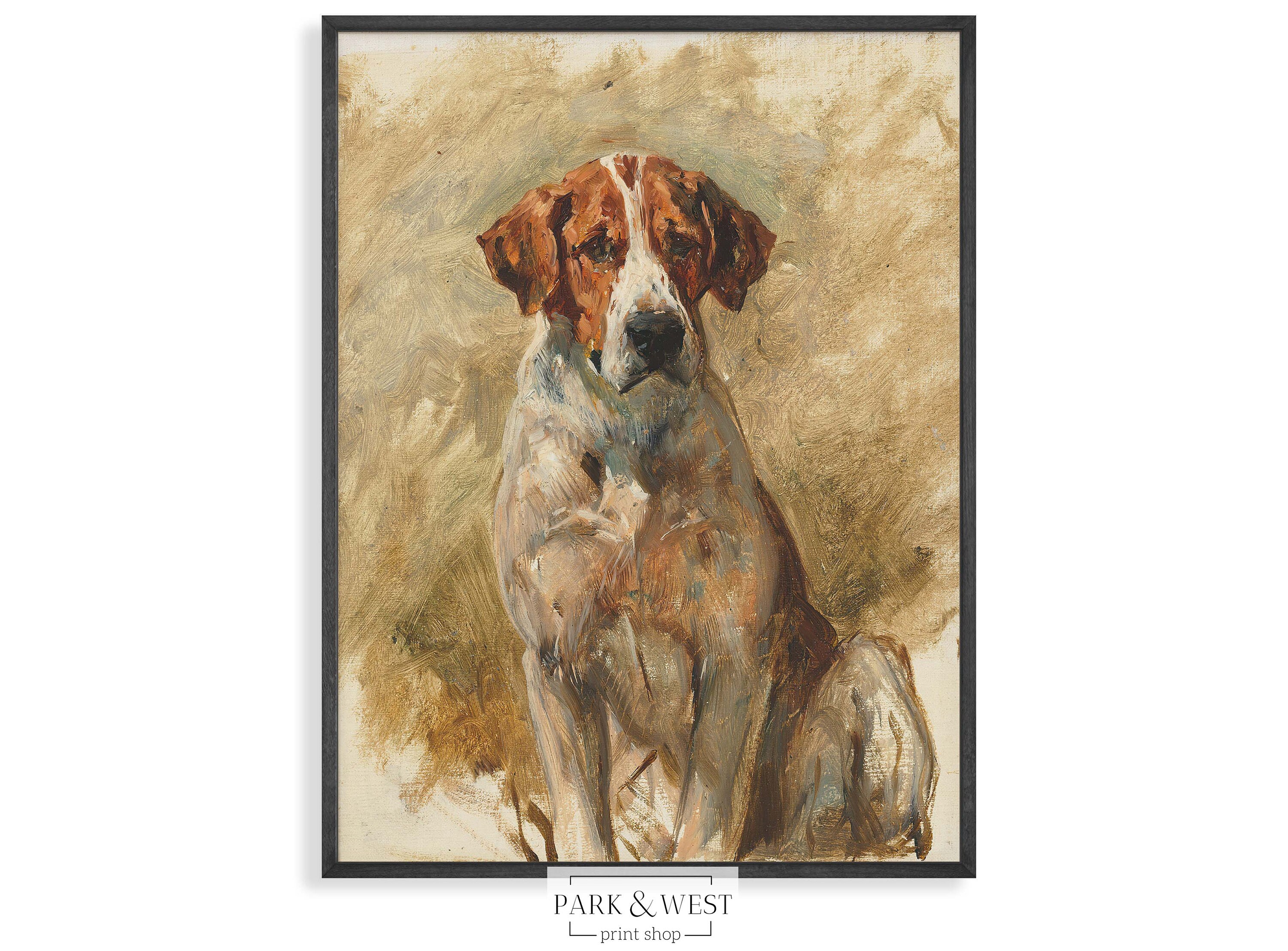 Study of a Hound | Digital Printable Art | Vintage Hound Dog Pet ...