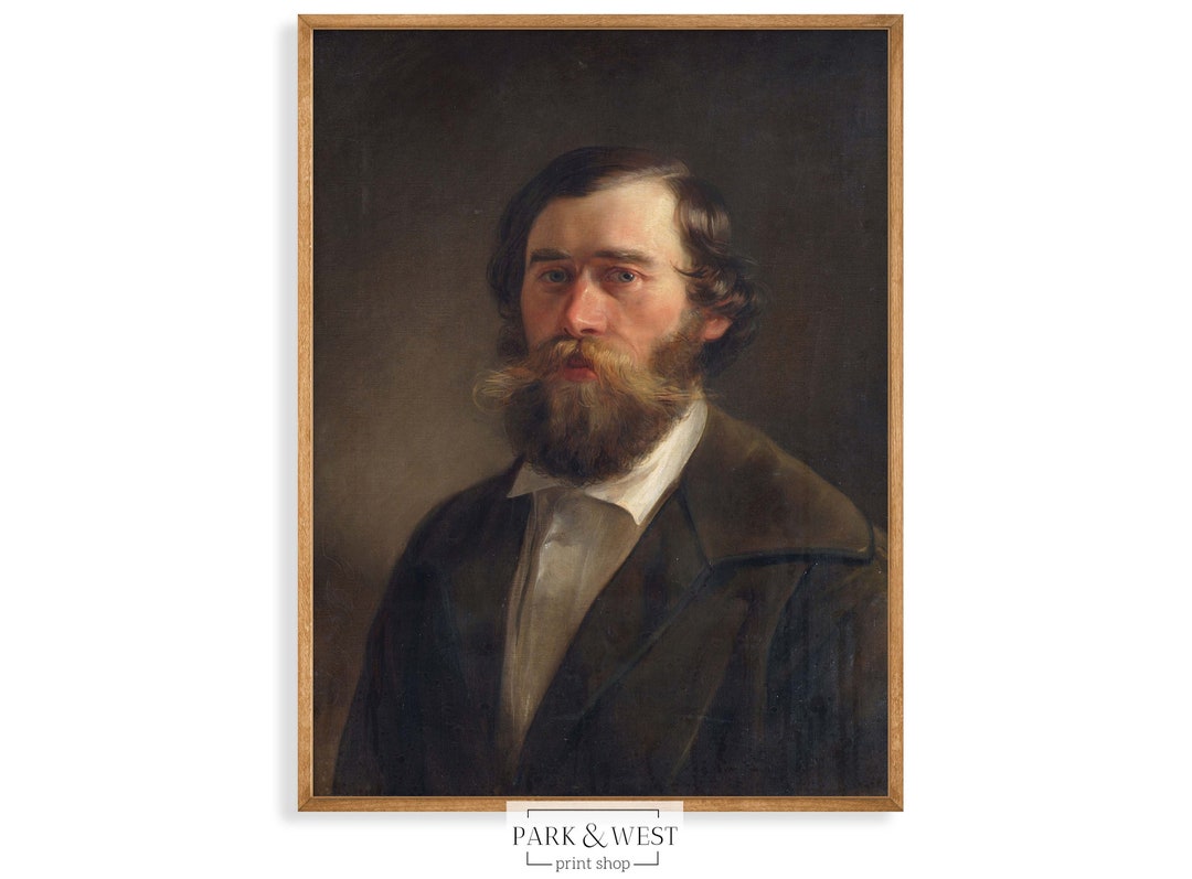 Portrait of a Bearded Man | Digital Printable Art | Vintage Male ...