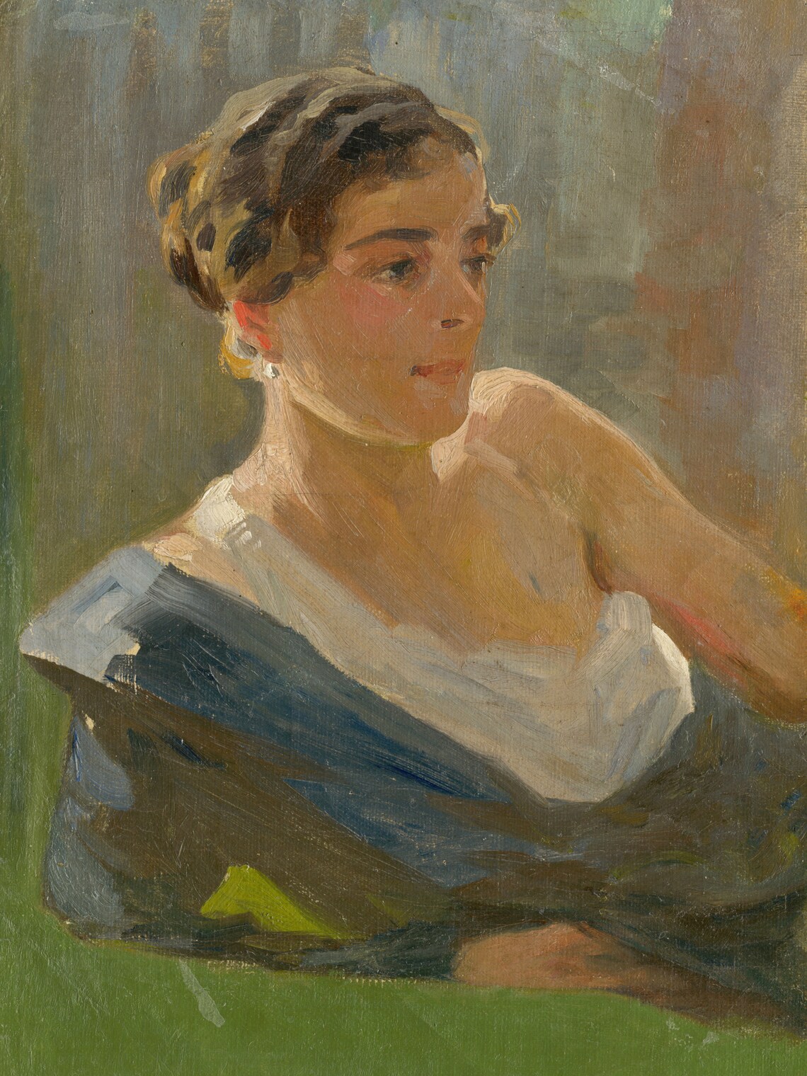 Portrait of a Lady Reclining Vintage Female Oil Portrait Digital ...