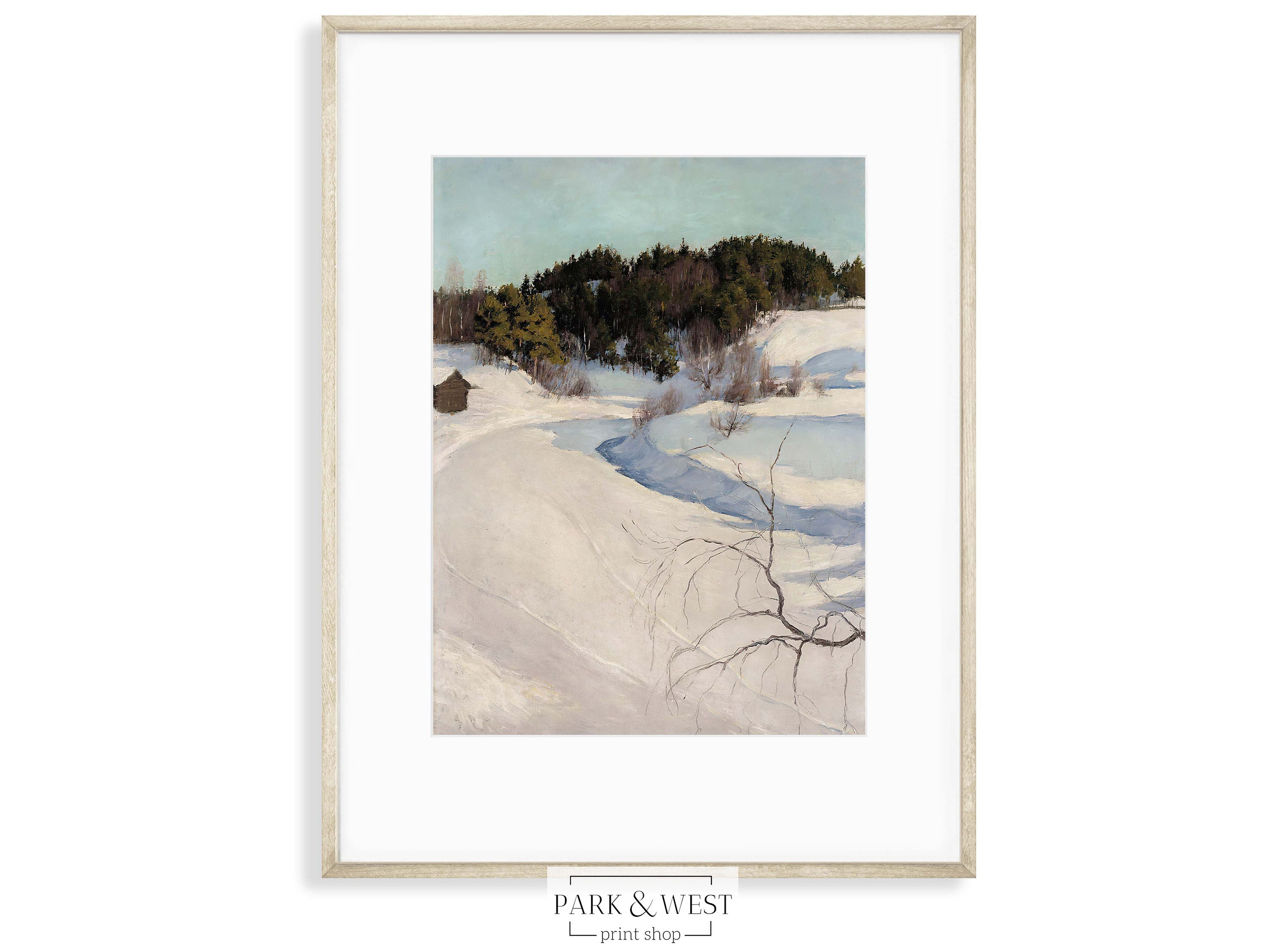 Winter Landscape No. 1 Digital Printable Art Vintage Snow Scene Antique ...