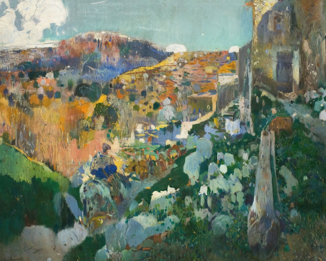 Catalan Landscape Digital Printable Art Colorful Vintage - Etsy