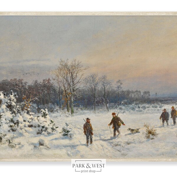 Antique Hunting Scene Oil Painting - Etsy