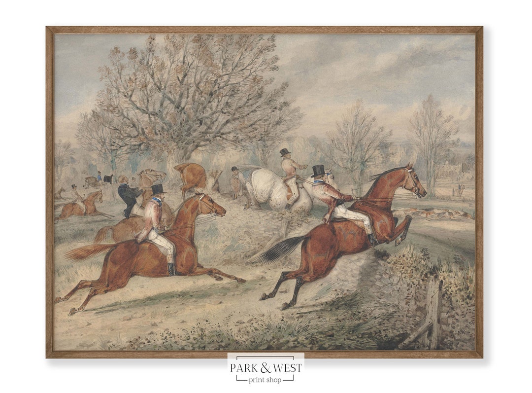 Stag Hunt No. 1 Digital Printable Art Antique English Hunting Art ...