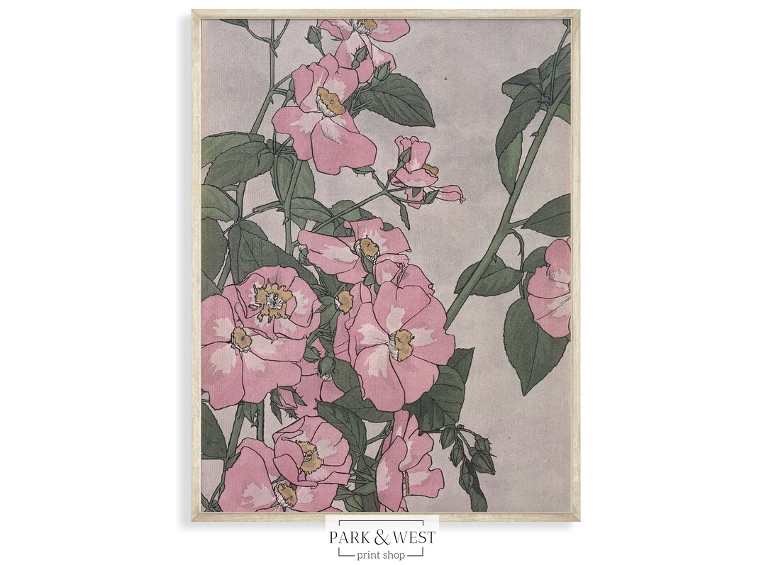 Prairie Roses | Digital Printable Art | Vintage Pink Floral Still Life ...