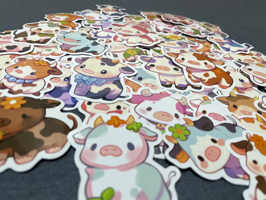 Cute Cow Sticker Pack Pack of Ten, Comes in Gift Packaging. - Etsy