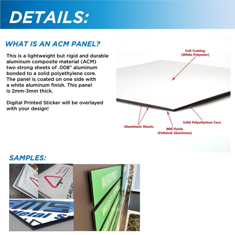 CUSTOM ACM PANEL - Full Color - 2mm - Digital Printed Overlay - Fast ...