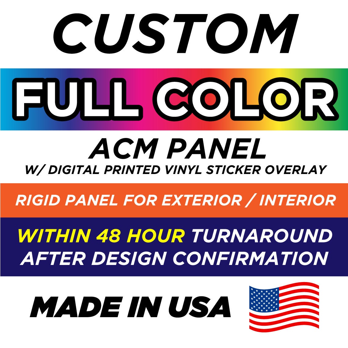 CUSTOM ACM PANEL - Full Color - 2mm - Digital Printed Overlay - Fast ...
