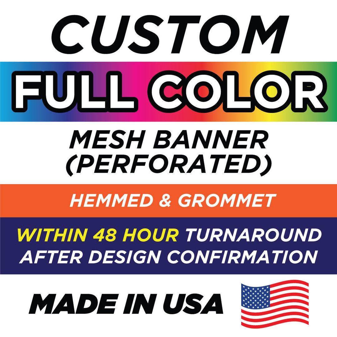 Full Color Custom Mesh Perforated Banner - Hemmed and Grommeted - Etsy