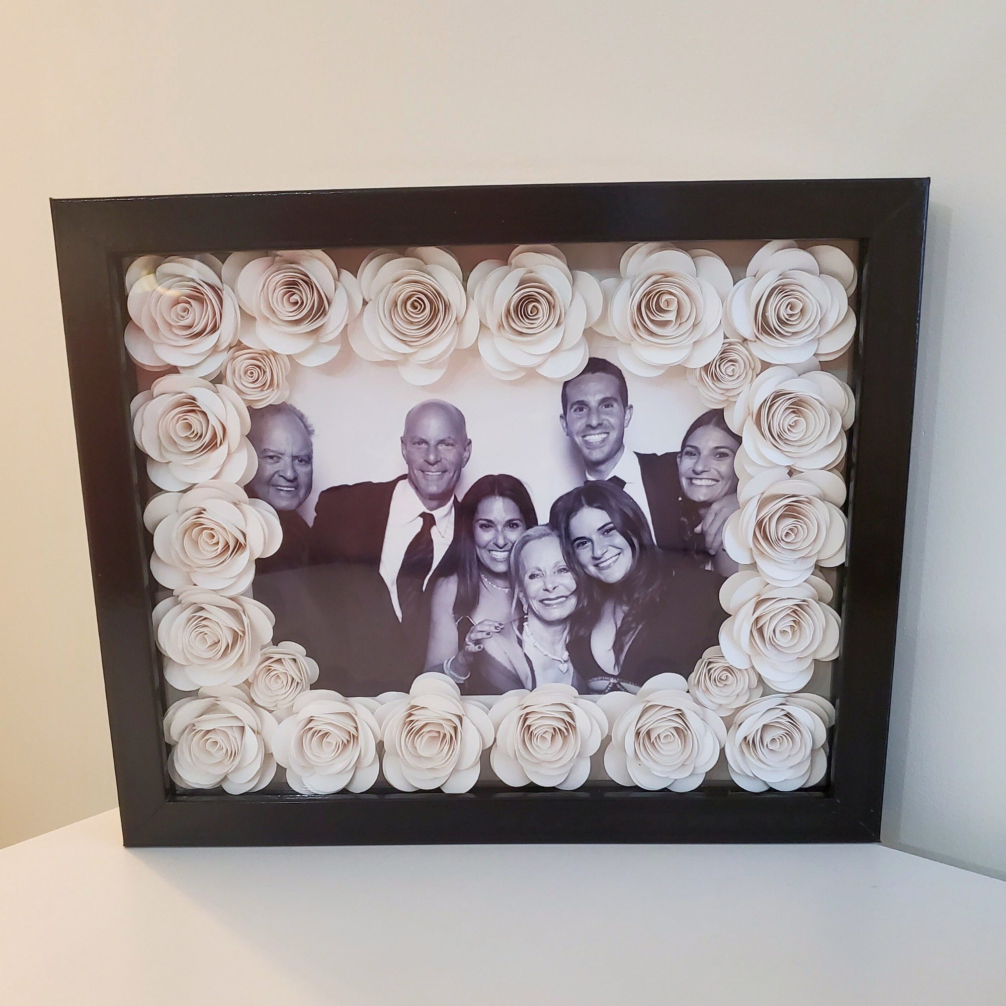 Floral Memory Photo Shadow Box - Solid |custom Personalize Rose Box ...