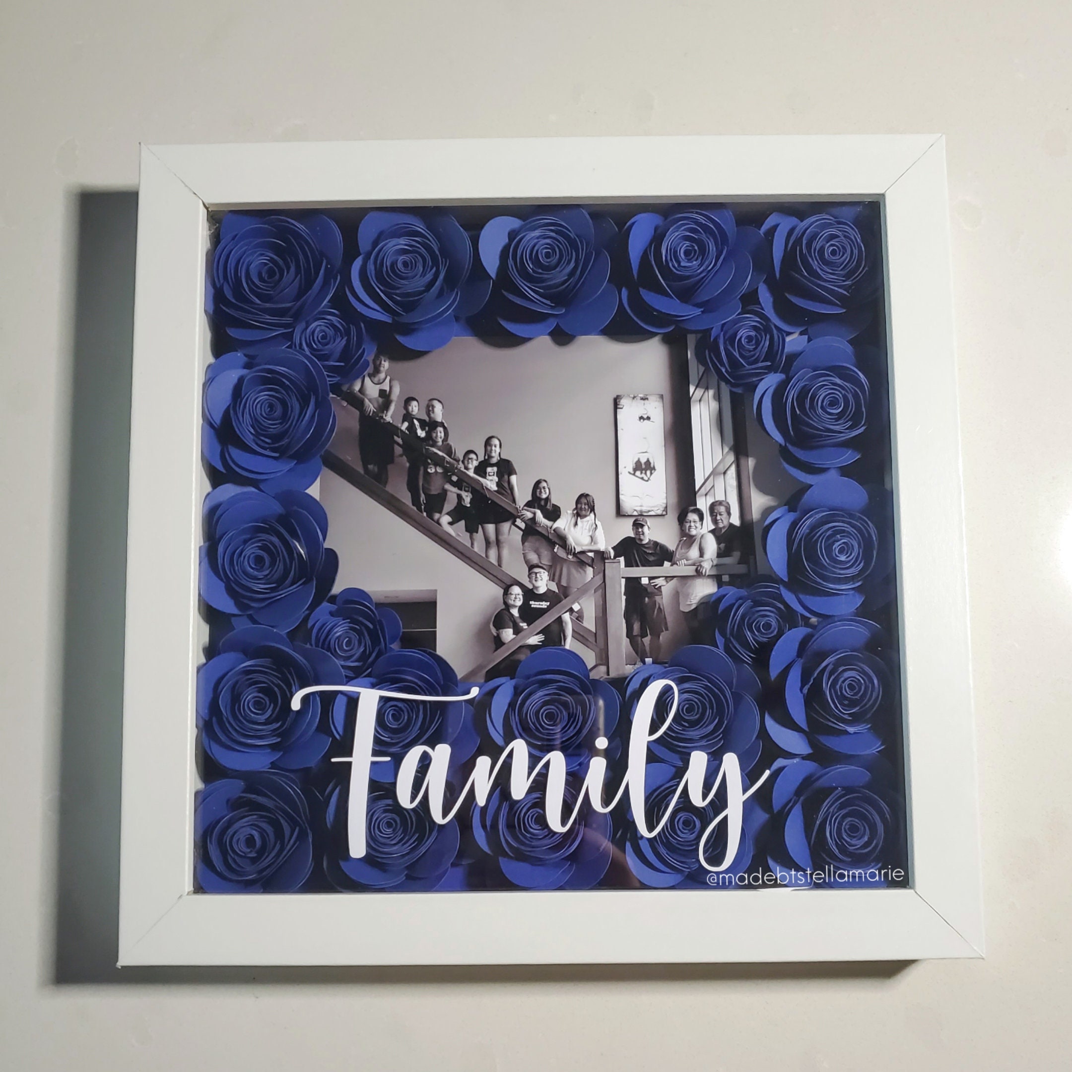 Floral Memory Photo Shadow Box - Solid |custom Personalize Rose Box ...