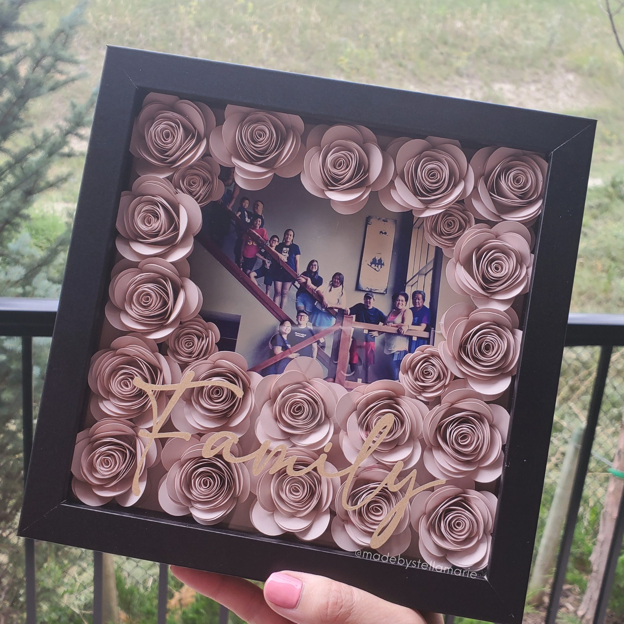 Floral Memory Photo Shadow Box - Solid |custom Personalize Rose Box ...